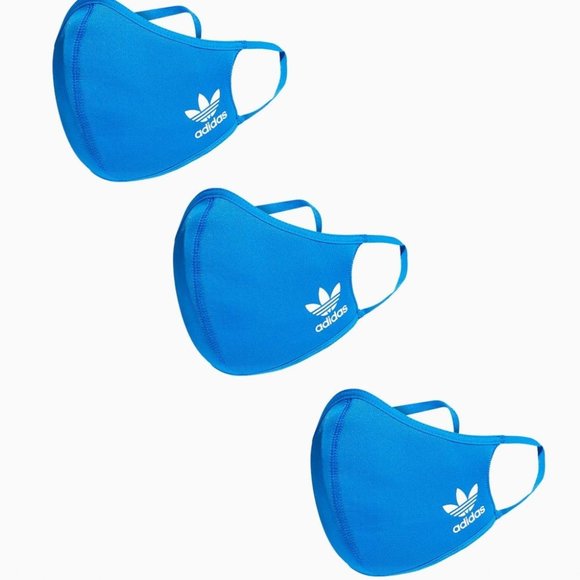 adidas | Accessories | Adidas H32392 Face Mask Cover 3 Pack Blue Bird ...